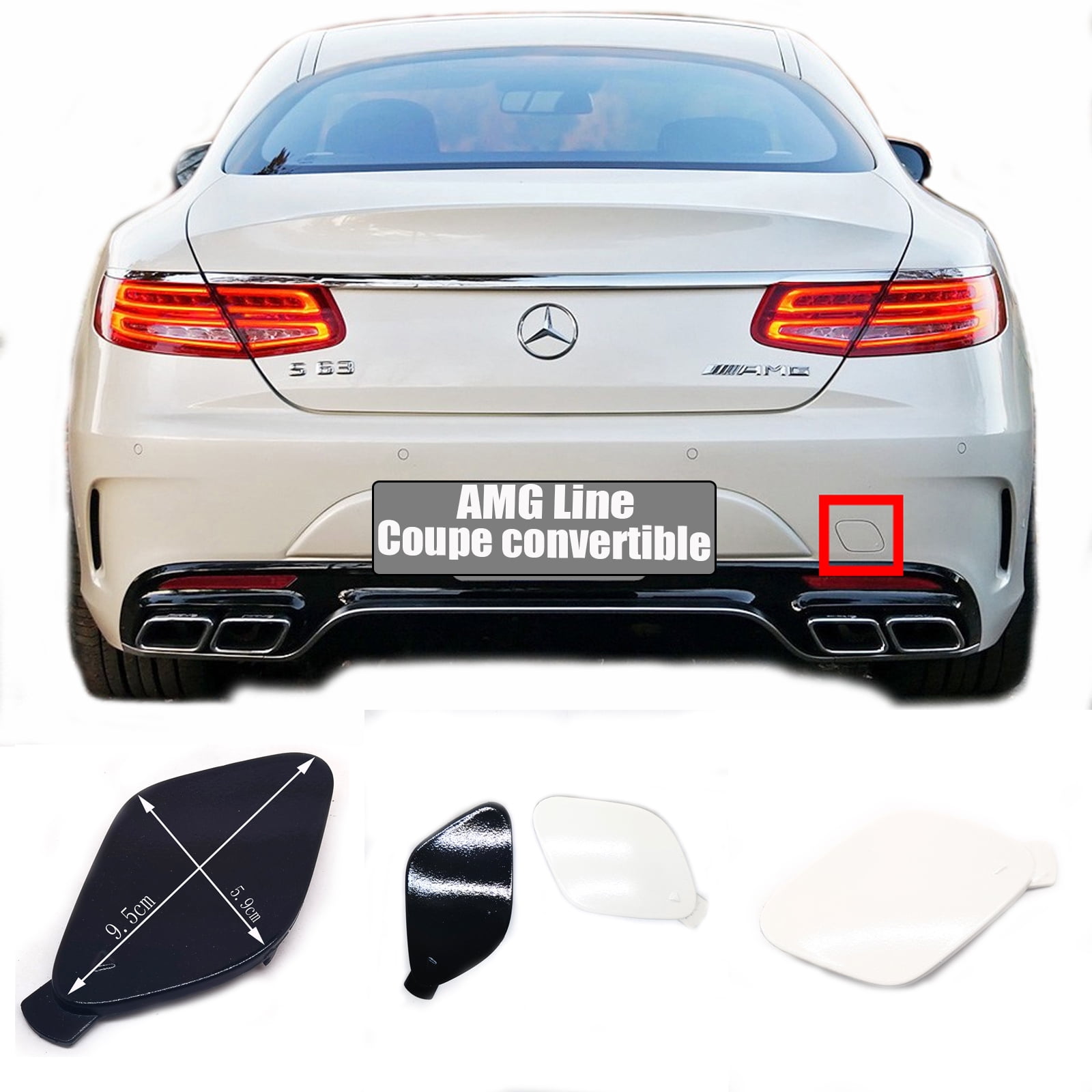 Trimla Rear Tow Cover Fit 14-16 Mercedes-Benz S W217 AMG Line Coupe ...
