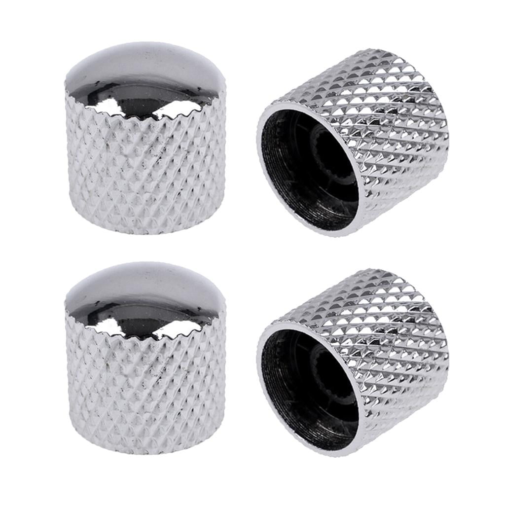 Pack of 4 DIY Volume Knobs Chrome for Electric Guitars Bass Accessory ...