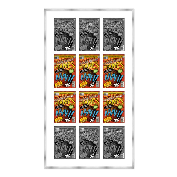 12 Comic Book Frame Silver Collage Comic Book Frame with White Mat to ...