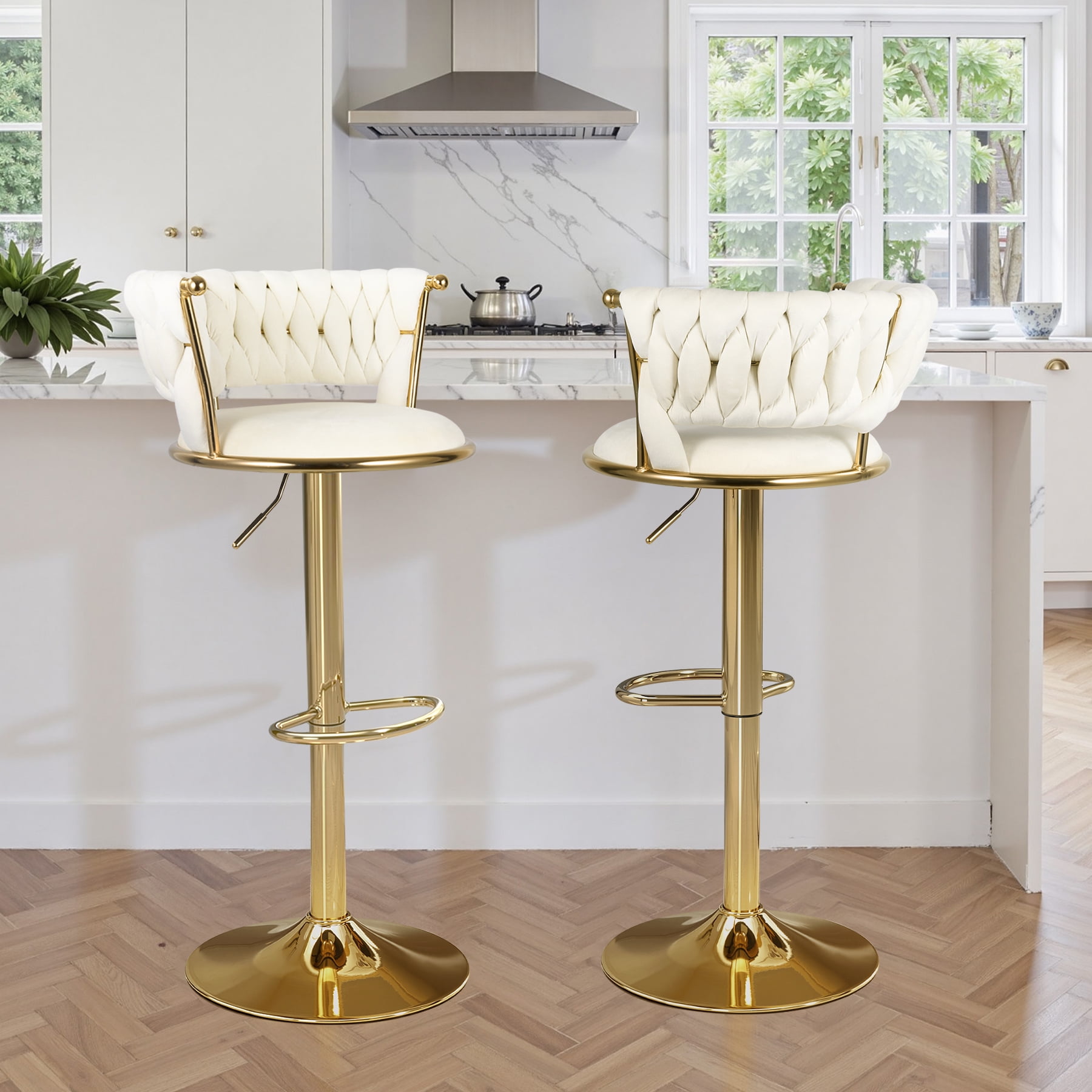 Click here for Hawsaiy Modern Velvet Bar Stools Set Of 2  Adjusta... prices