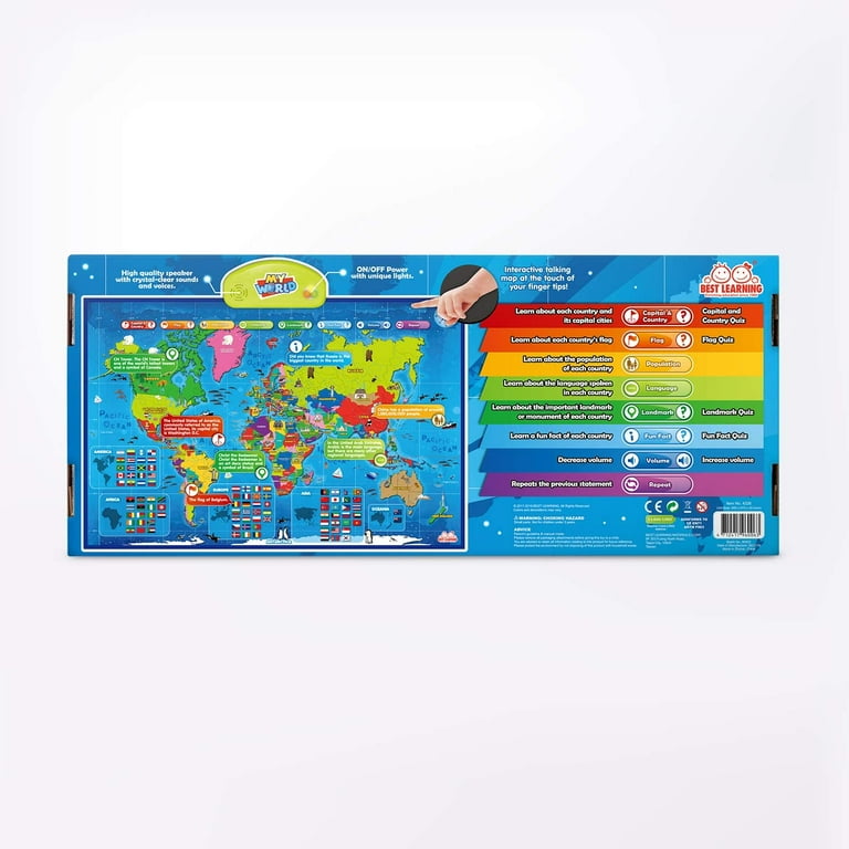 BEST LEARNING I-Poster My World Interactive Map Educational, 40% OFF