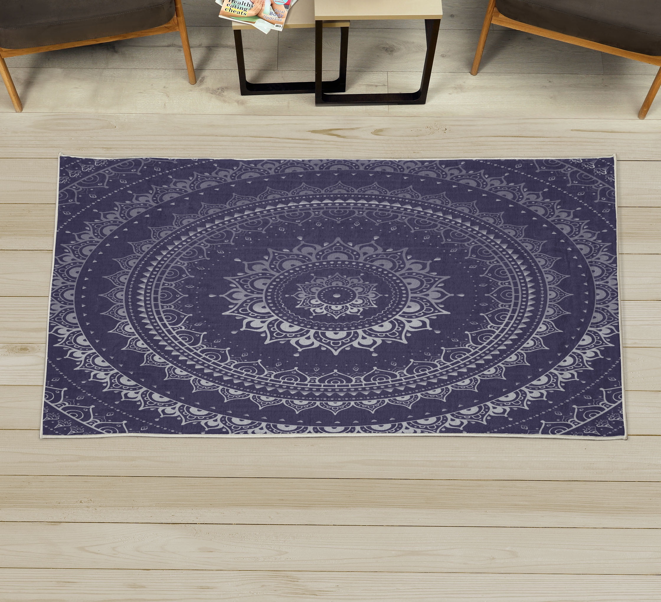 Mandala Decorative Rug, Circle Universe and Cosmos Esoteric Oriental ...