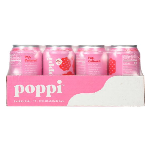 poppi A Healthy Sparkling Prebiotic Soda, w/ Real Fruit Juice, Gut ...