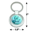 Cat Dad Keychain Classy Round Chrome Plated Metal - Walmart.com