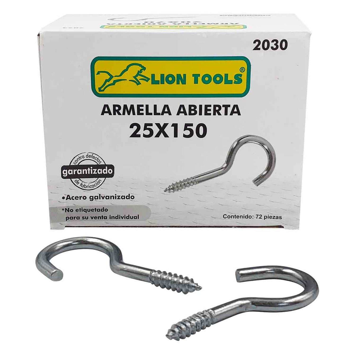 Armella Abierta Lion Tools Galvanizada 25 x 150 72 Piezas | Walmart en ...