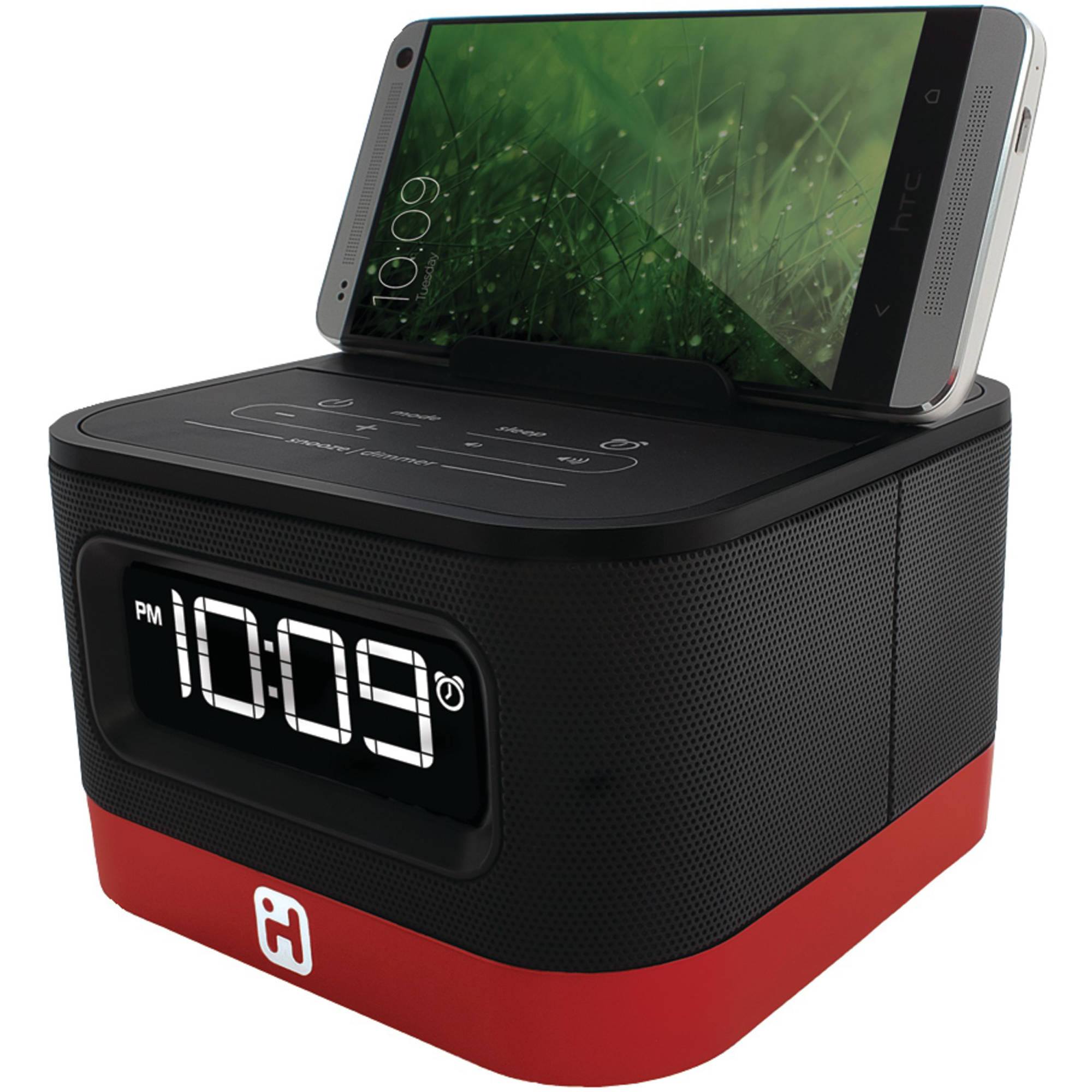 IHome IHM51R Space Saver Stereo Alarm Clock For Smartphones Walmart IHome IHM51R Space Saver Stereo Alarm Clock For Smartphones Walmart
