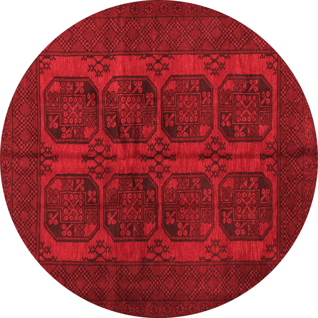 Ahgly Company Indoor Round Persian Red Traditional Area Rugs, 6' Round ...