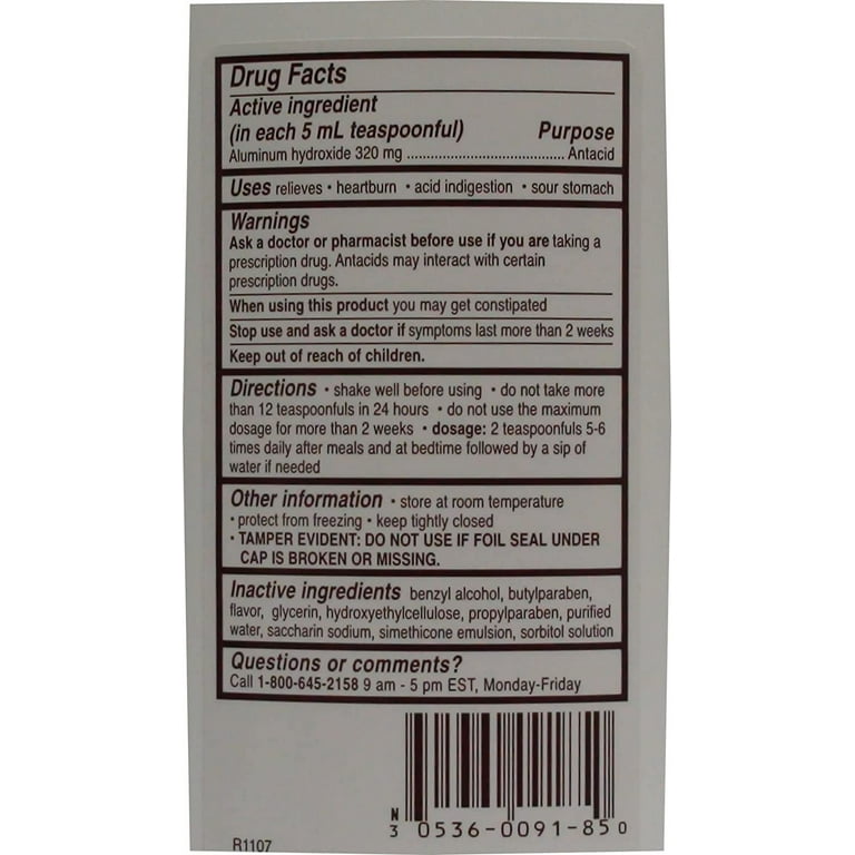 Aluminum Hydroxide Gel 16 Oz