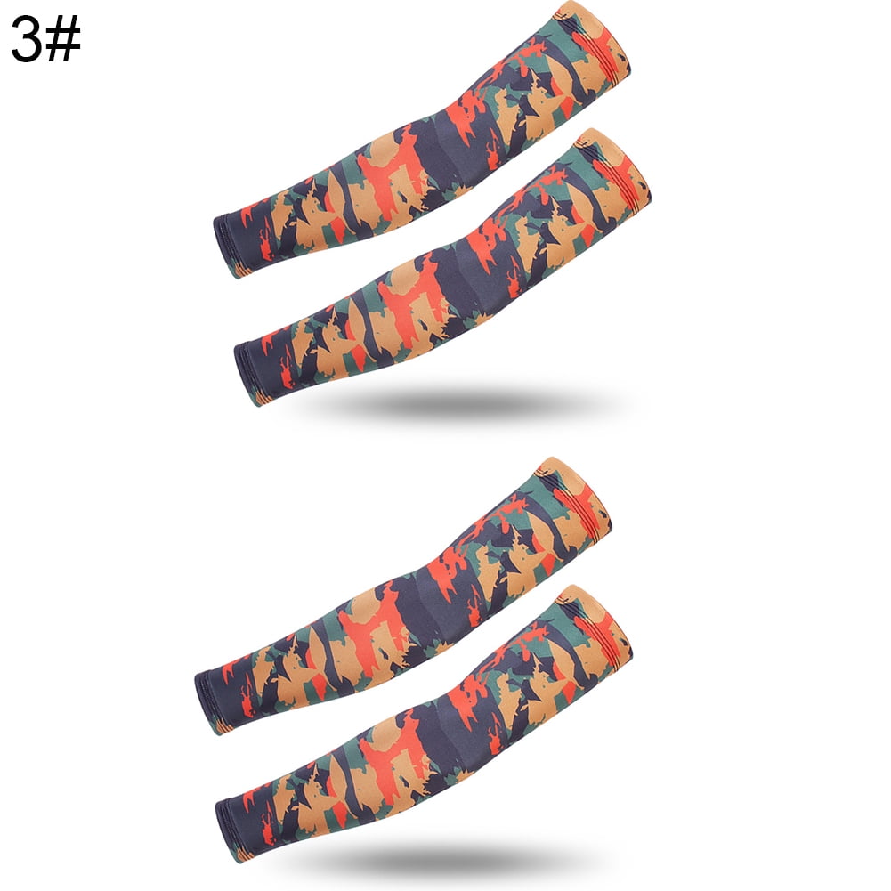 2 Pairs Camouflage Unisex UV Protection Sleeves Long Arm Sleeves ...