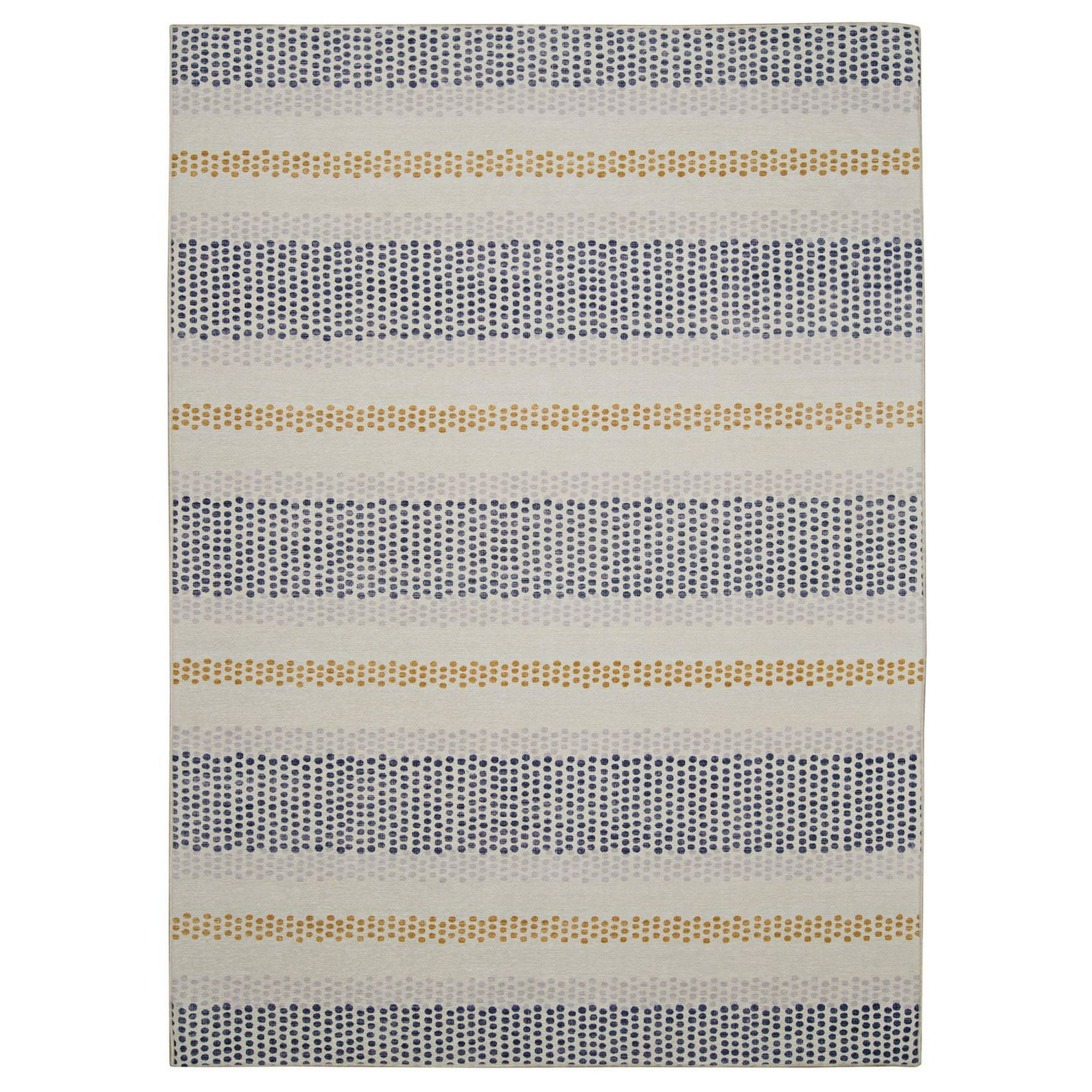 Click here for Linon Outdoor Washable Delray Ivory & Blue 5 X 7 A... prices