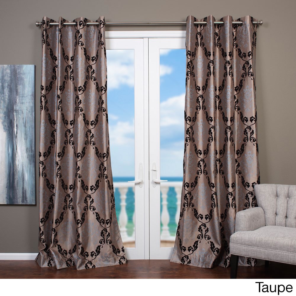Lambrequin Arabella Flocked Curtain Panel - Walmart.com