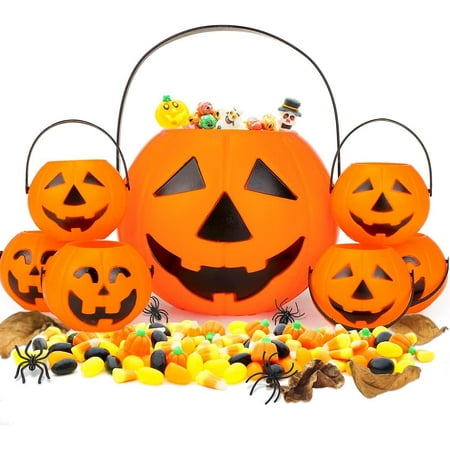 Xinxu Halloween Portable Pumpkin Buckets, 1 Large Trick Or Treat ...