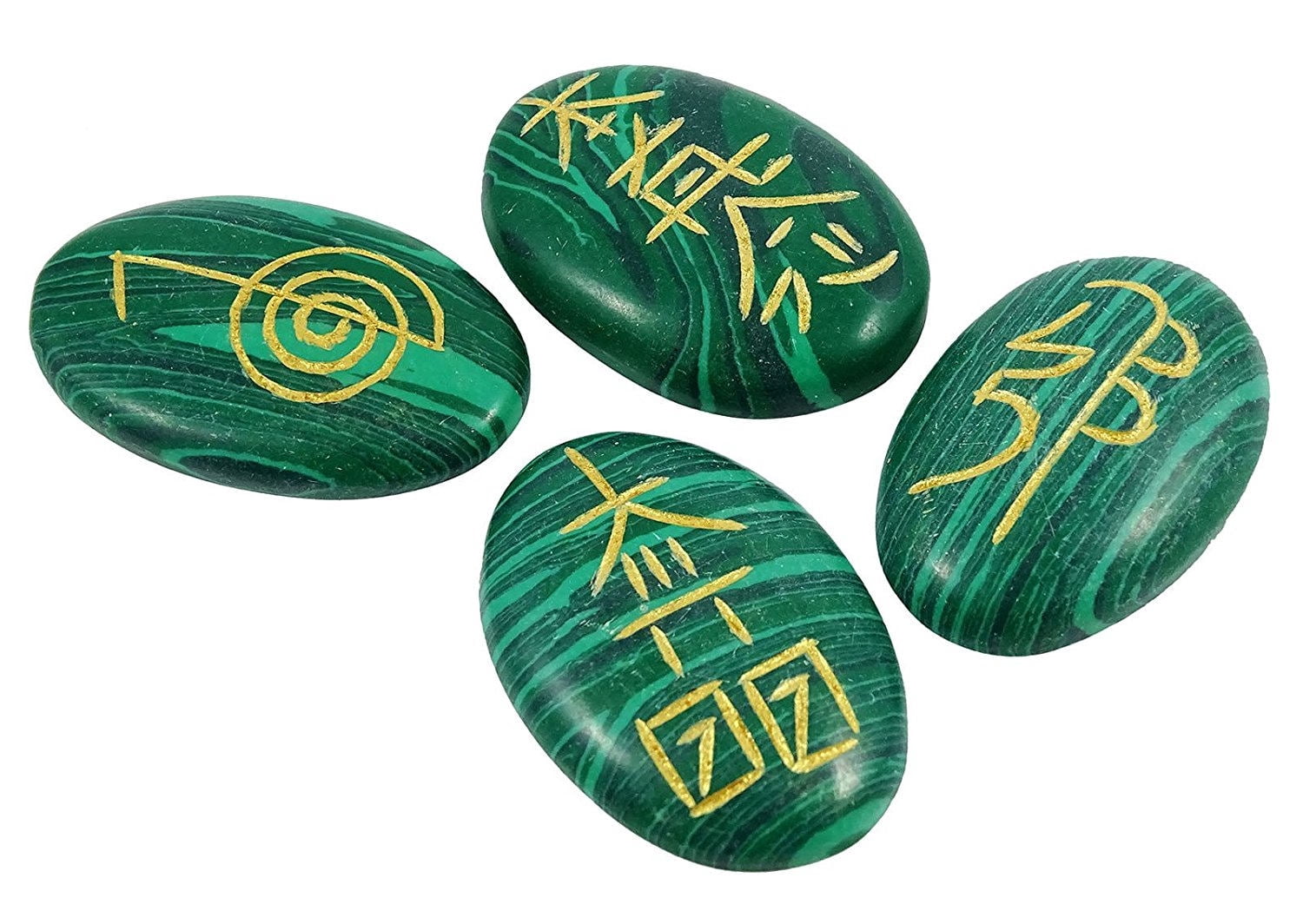Harmonize Lots Of 4 Pcs Malachite Meditation Balancing Reiki Healing ...