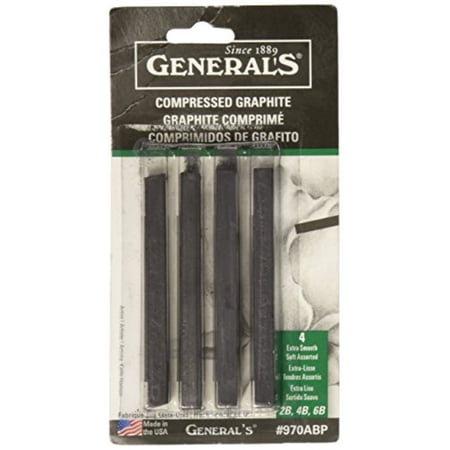 General Pencil Compressed Graphite Sticks 4/Pkg, Black - 2B, 4B & 6B ...