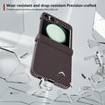 for Samsung Galaxy Z Flip 6 Case, Luxury Carbon Fiber Texture Hard PC ...