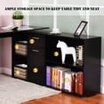 Costway Rotating L-Shape Computer Desk Corner PC Laptop Table Writing ...