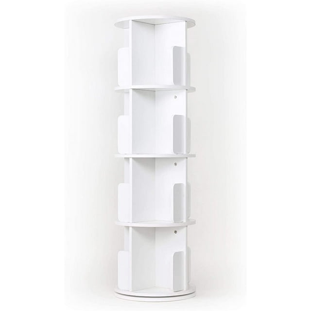 360 Degrees Rotating Bookshelf 4-Tier Multi-Functional Bookshelf ...