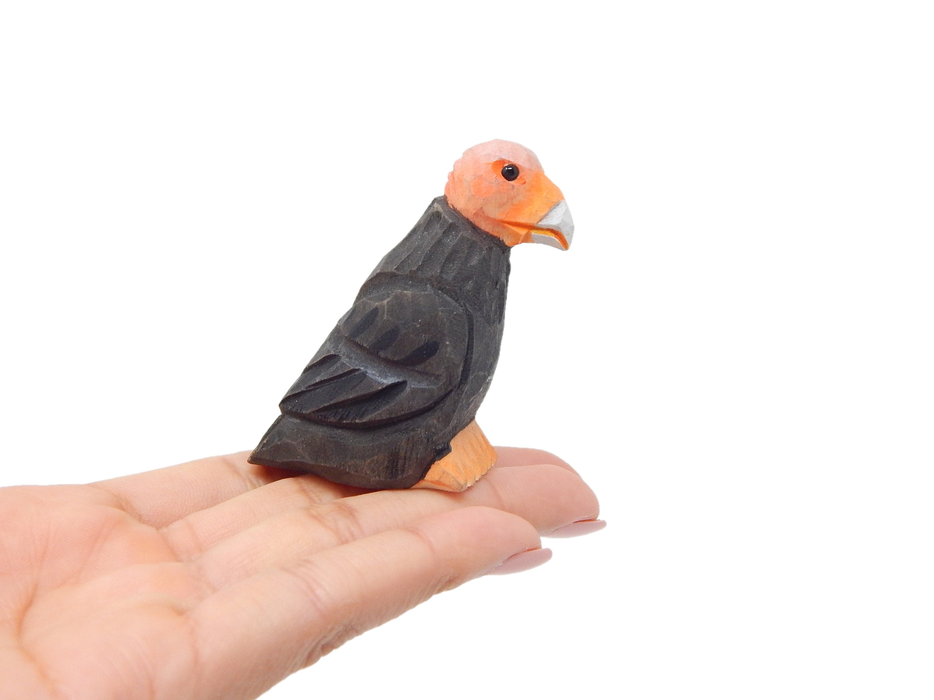 Condor Figurine Statue Vulture California Bird Miniature Wood Art Small ...