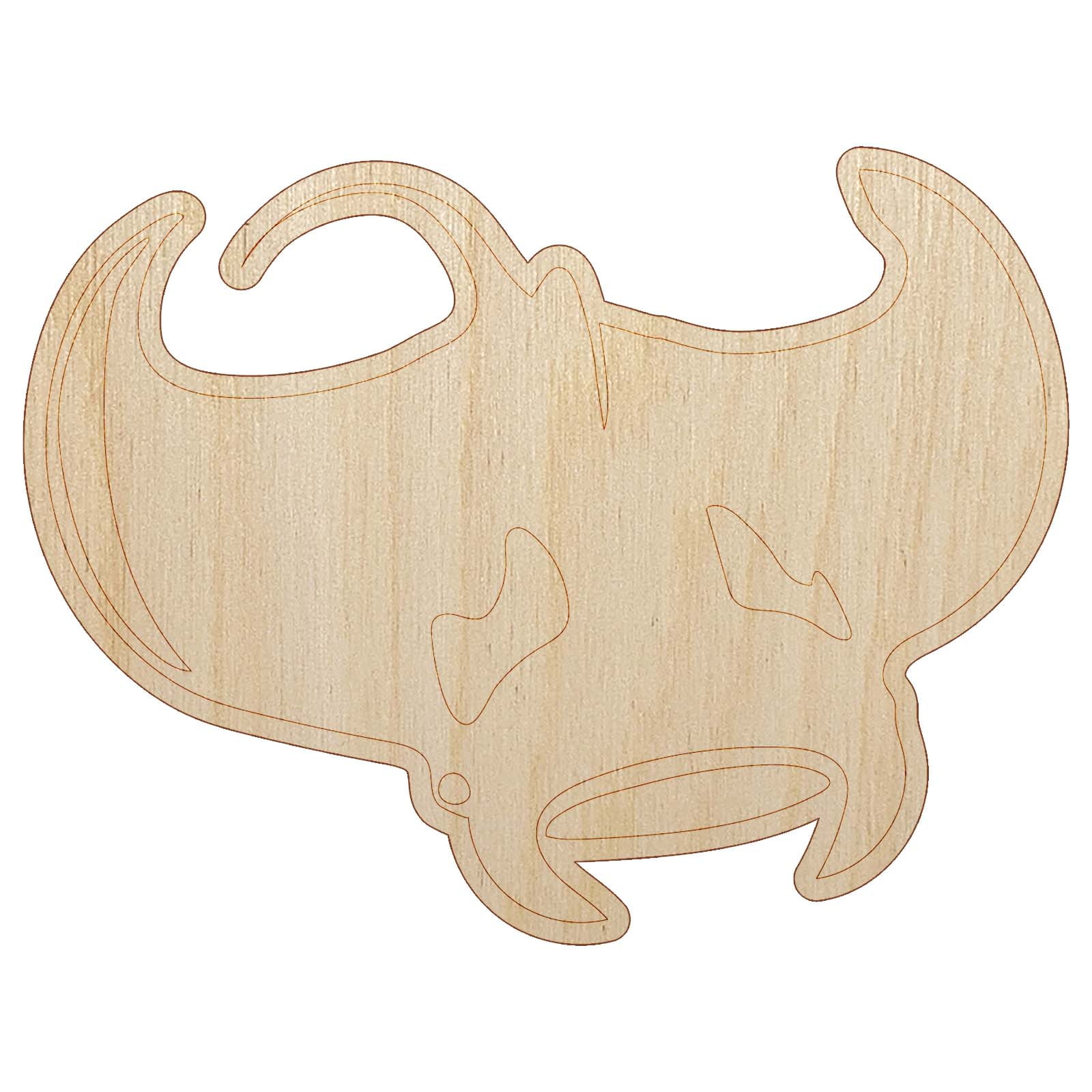 Manta Ray Wood Shape Unfinished Piece Cutout Craft DIY Projects - 4.70 ...