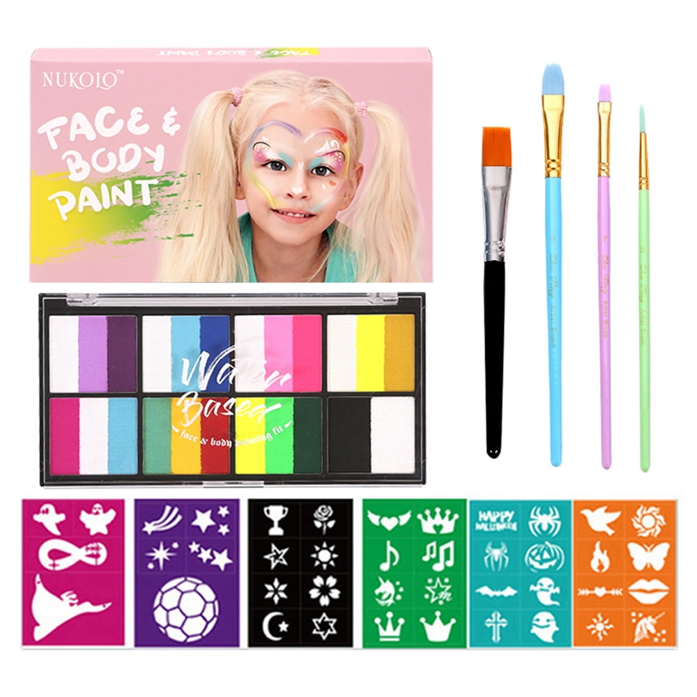 Juego de paleta de pintura de acuarela Irfora pintura facial 18 colores ...
