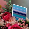 3drose, Horizontal Stripes in Blue, Aqua and Dusky Pink, 6 Greeting ...