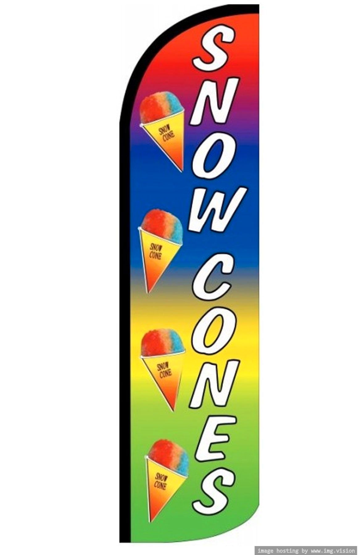 Snow Cones Windless flag Without Pole Advertisement /Business Flags ...