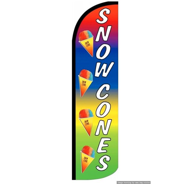 Snow Cones Windless flag Without Pole Advertisement /Business Flags ...