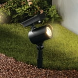 Mainstays Solar Powered Black LED Landscape Spot Light, 60 Lumens ...