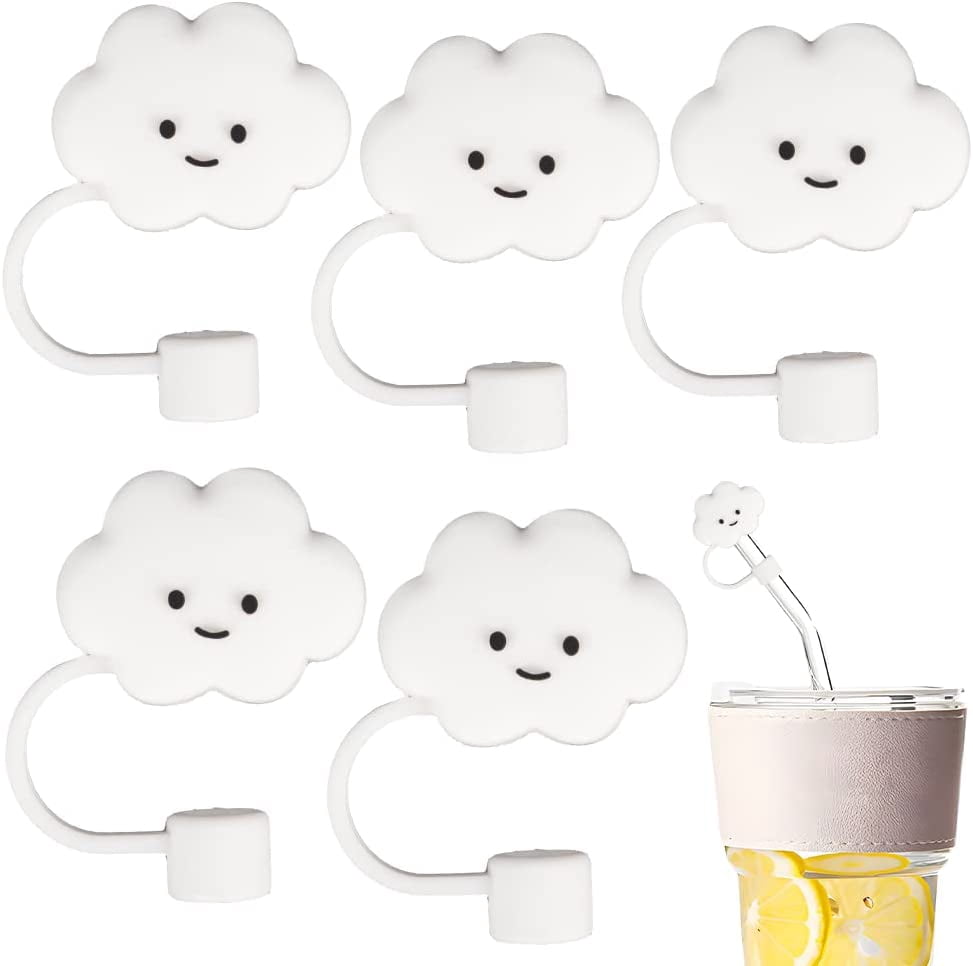 5Pcs Straw Tips Cover Straw Covers Cap for Reusable Straws Cloud Shape ...