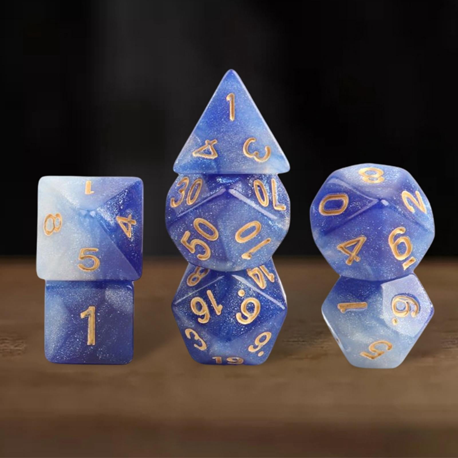7 Unids Acrílico Poliédrico Dados de de Familiar Jugar Entretenimiento ...