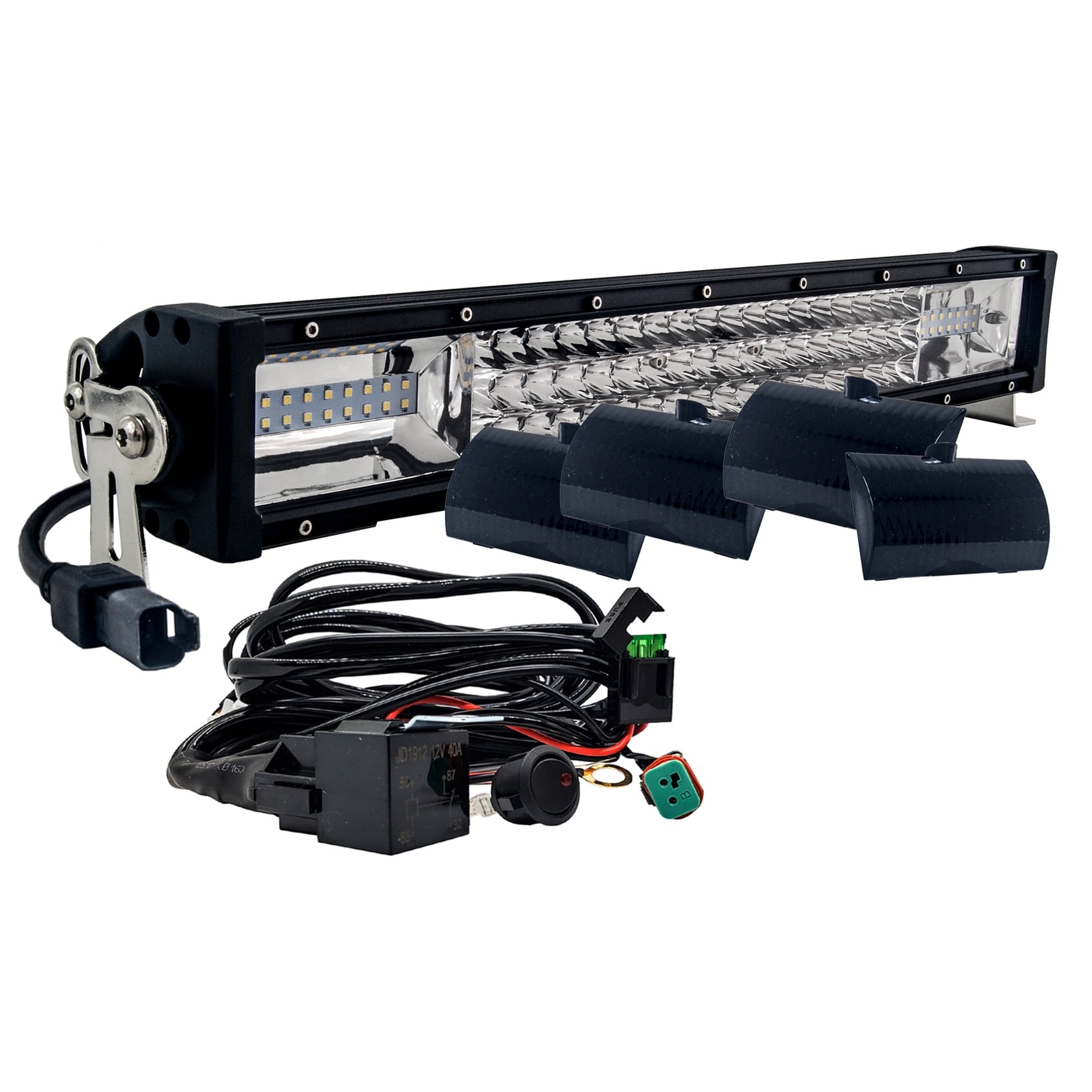 T Series 22" OZ-USA® Triple Row LED Light Bar Combo Beam + Black Lens ...