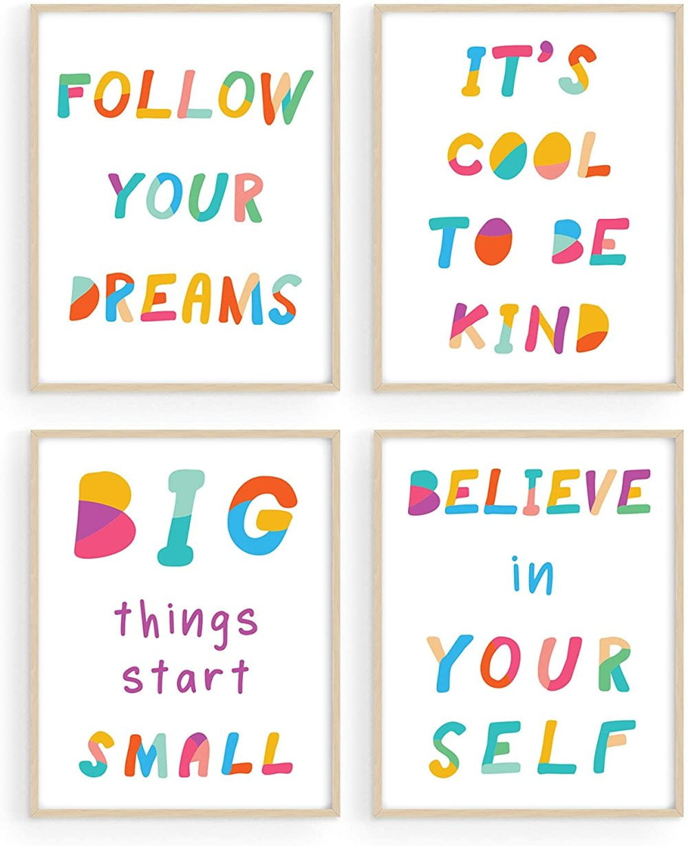 Kids Playroom Wall Decor Set - 4 Motivational Nepal | Ubuy