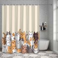 Bathroom Shower Curtain Cartoon Pet Cat Waterproof Shower Curtains with ...