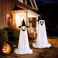 55 in. Halloween Scary Ghost Sets 2 Pcs — White Glow with Eerie Shadows ...