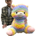 Large Stuffed Llama Rainbow Color Fully Stuffed & Ready to Hug - Large ...