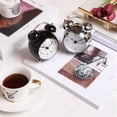 Analog Alarm Clock Gray Silent Non Ticking Clock for Bedroom Living ...
