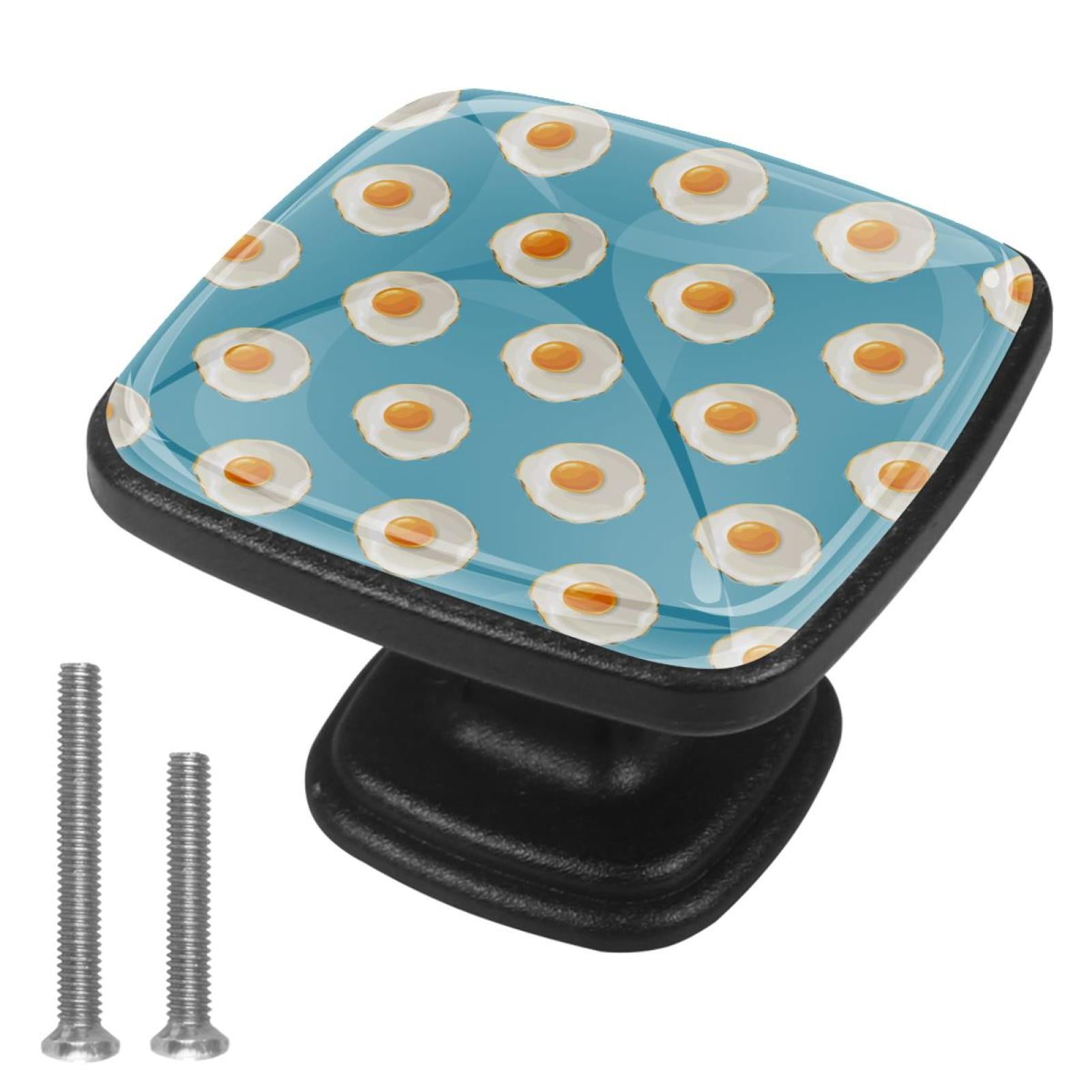 4 Pcs Cabinet Handle Drawer Pulls Poached Egg Knobs with Screws Square ...