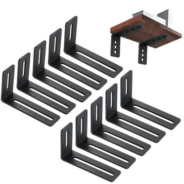 12 Inch Black Shelf Brackets (Fit 11.25" Board) 6-Pack, Heavy Duty ...