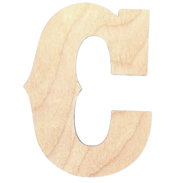 Krafty Supply 8" Tall Western Block - Birch Letter C | 1/4" Thick Birch ...