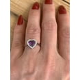 8mm Amethyst Heart Ring, 925 Sterling Silver Promise Ring, Purple ...