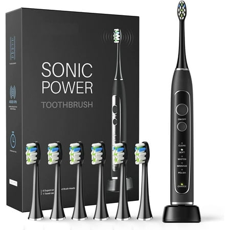 Electric Toothbru h for Adult , Sonic Toothbru h with 40000VPM 8 Bru h ...