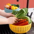 BIZHUA Blue Multifunctional Kitchen Food Cover Colander, 26x26cm ...