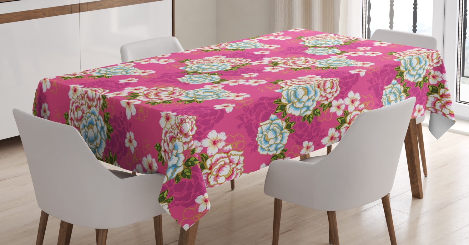 Traditional Tablecloth, Vivid Botanical Pattern from Taiwan Hakka ...