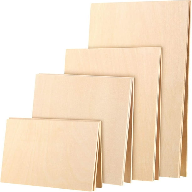12 Pieces Unfinished Wood Rectangle Cutout Blank Plaques Wooden Piece ...