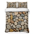 Abstract Gray Yellow Cobblestone 3 Pieces Quilt Set,1 Quilt with 2 ...
