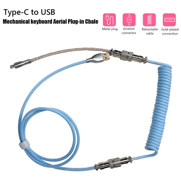 Cable enrollado para teclado mecánico RGB retroiluminado 28 m 3m tipo ...