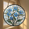 Blue Blossom Window Hanging Suncatcher, Stained Glass Style Botanical ...