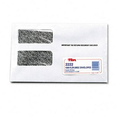 Tops 2222 Double Window Tax Form Envelope for 1099 Misc/R Forms 9x5-5/8 ...