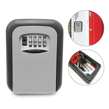 Key Storage Lock Box 4-Digit Combination Lock Box Wall Mounted Lock Box ...