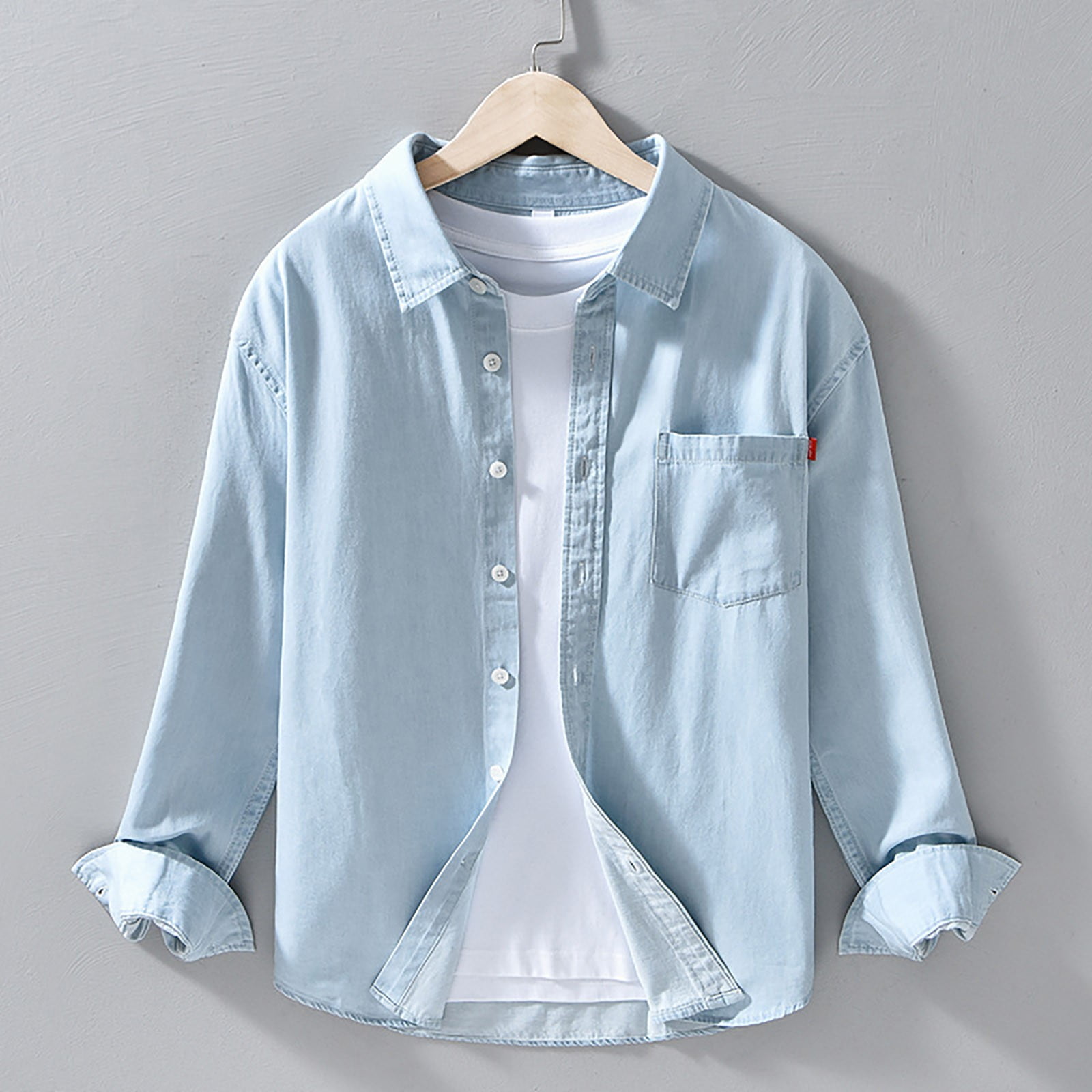 Click here for Wanpidan Casual Denim Shirt For Daily Leisure Stre... prices